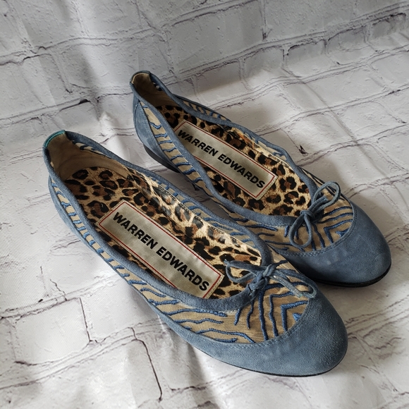 Warren Edwards | Shoes | Warren Edwards Slate Blue Suede Ballet Flats ...